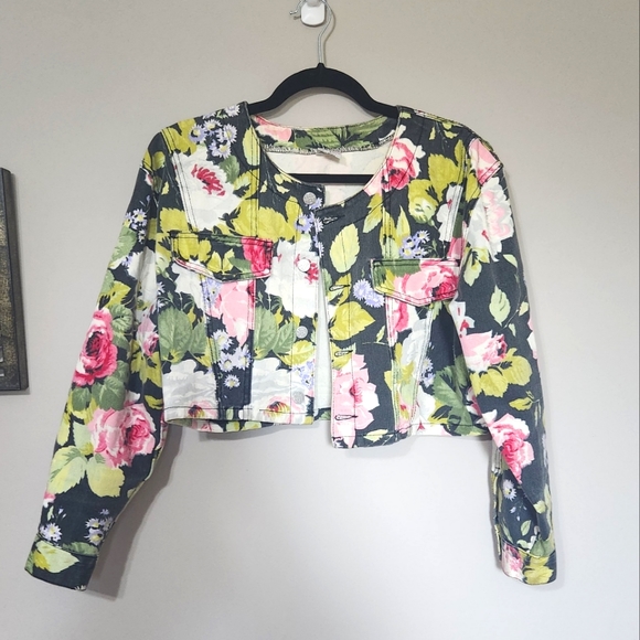BONGO | Jackets & Coats | Vintage Retro Bongo Floral Crop Jacket Sz ...